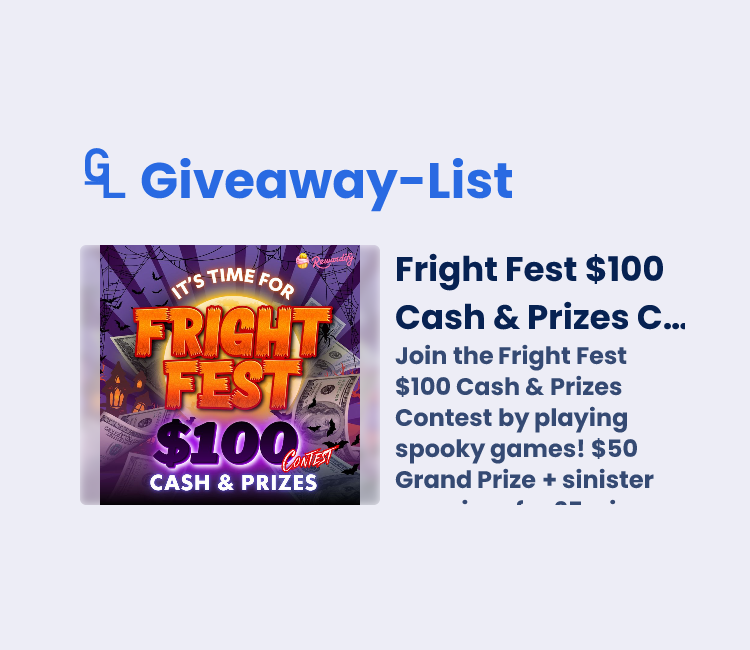 Fright Fest $100 Cash & Prizes Contest - Rewardify Games - Gleam Giveaway
