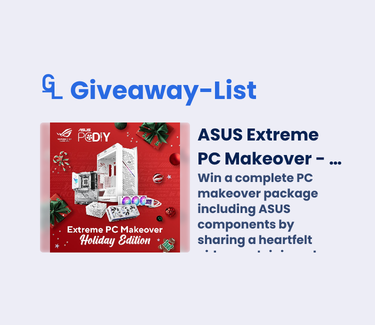 ASUS Extreme PC Makeover - Holiday Edition 2025 - Gleam Giveaway