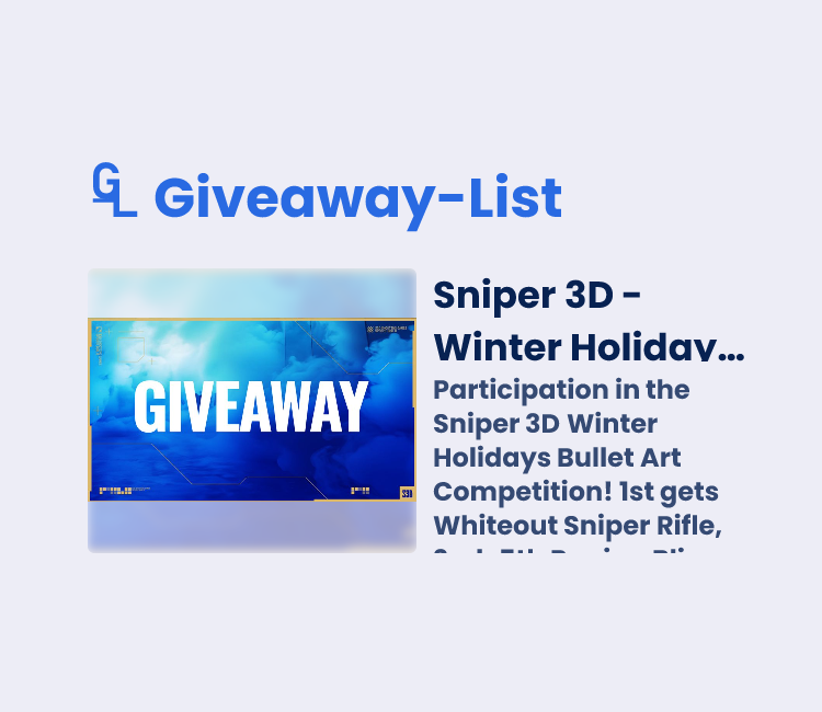 Sniper 3D -Winter Holidays Bullet Art Competition - Gleam Giveaway