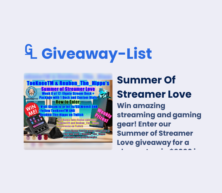 Summer Of Streamer Love - Gleam Giveaway