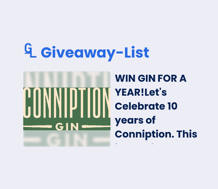 WIN GIN FOR A YEAR!Let's Celebrate 10 years of Conniption. This is the ...