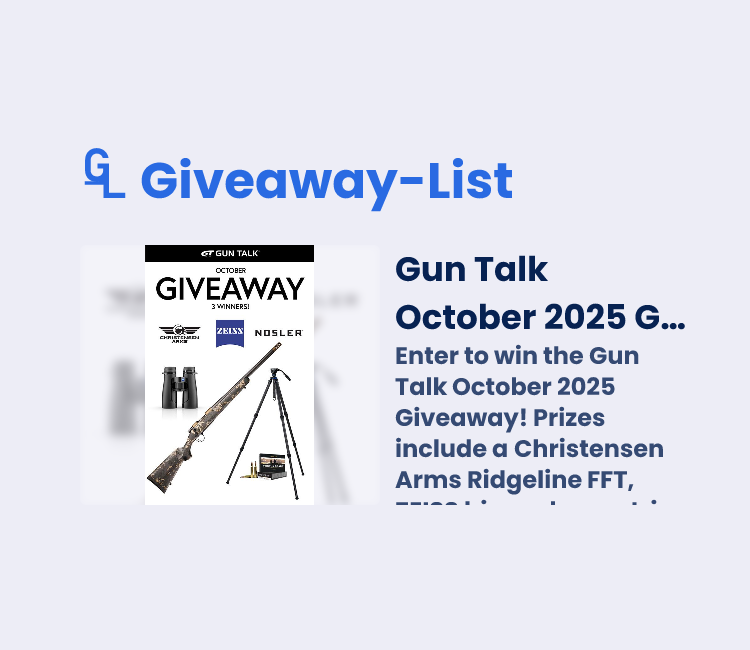 Gun Talk October 2025 Giveaway - Gleam
