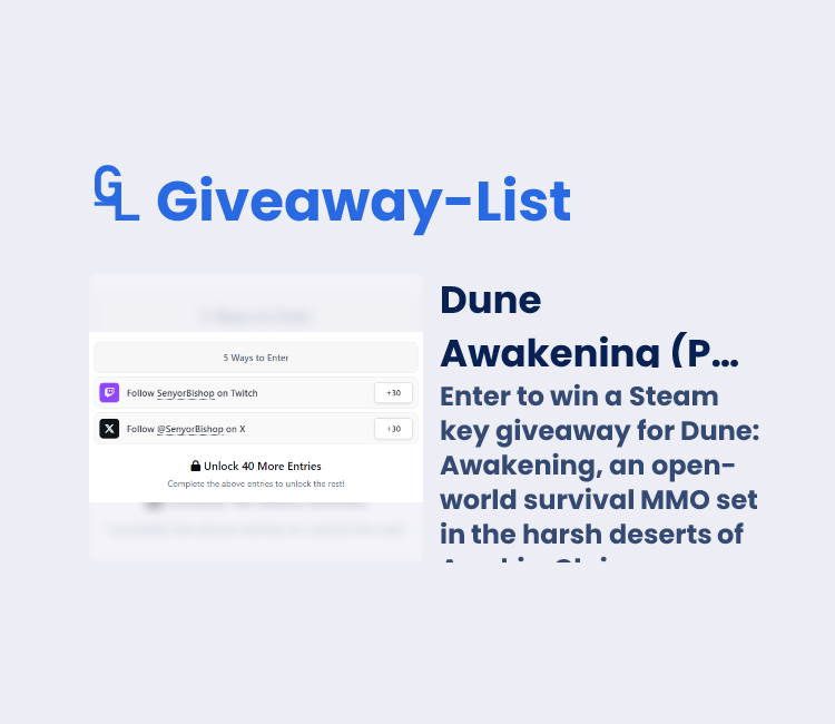 Dune Awakening (PC) Steam Key Giveaway - Gleam