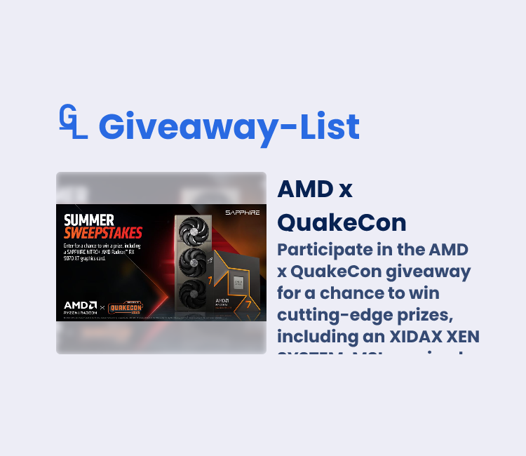 AMD x QuakeCon - Gleam Giveaway