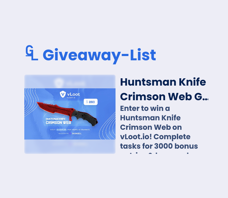 Huntsman Knife Crimson Web Giveaway - Gleam