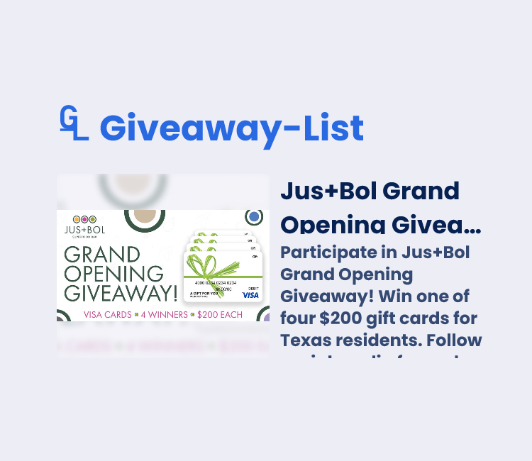 Jus+Bol Grand Opening Giveaway! - Gleam
