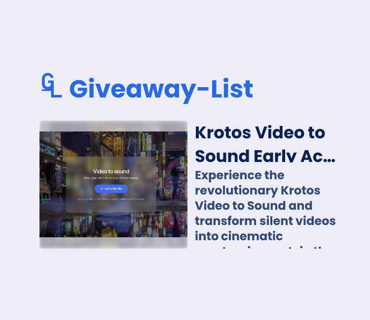Krotos Video to Sound Early Access - Gleam Giveaway