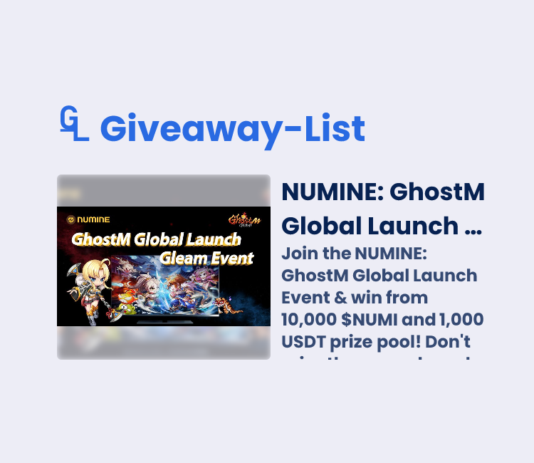 NUMINE: GhostM Global Launch Event - Gleam Giveaway