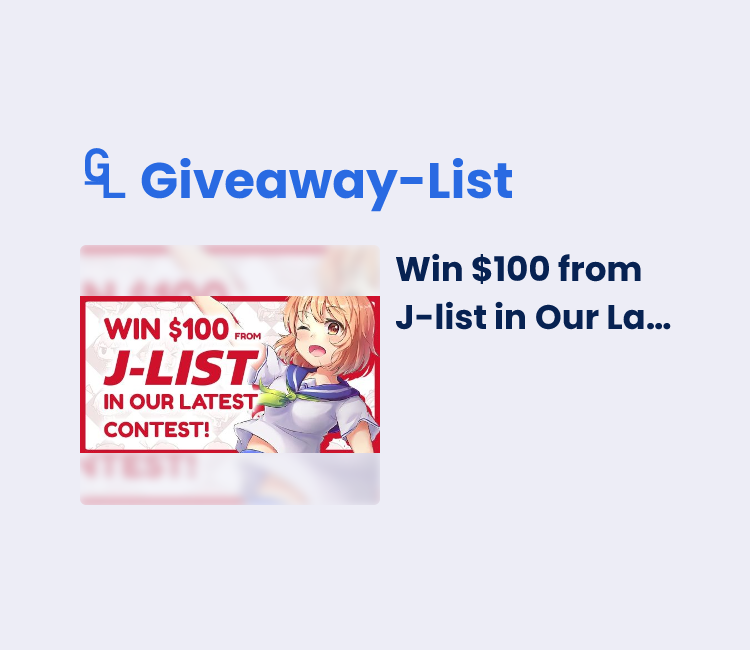 Win $100 from J-list in Our Latest Contest! - Gleam Giveaway