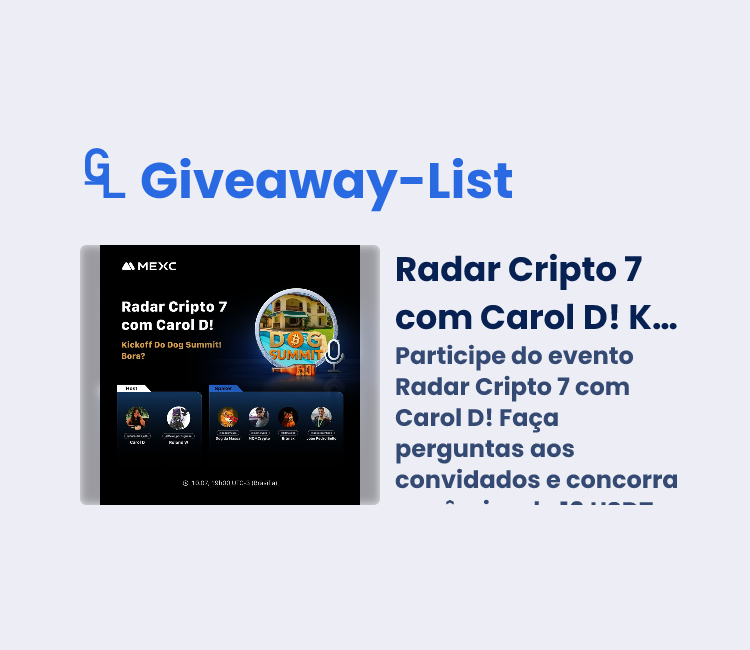 Radar Cripto 7 com Carol D! Kickoff do Dog Summit! - Gleam Giveaway