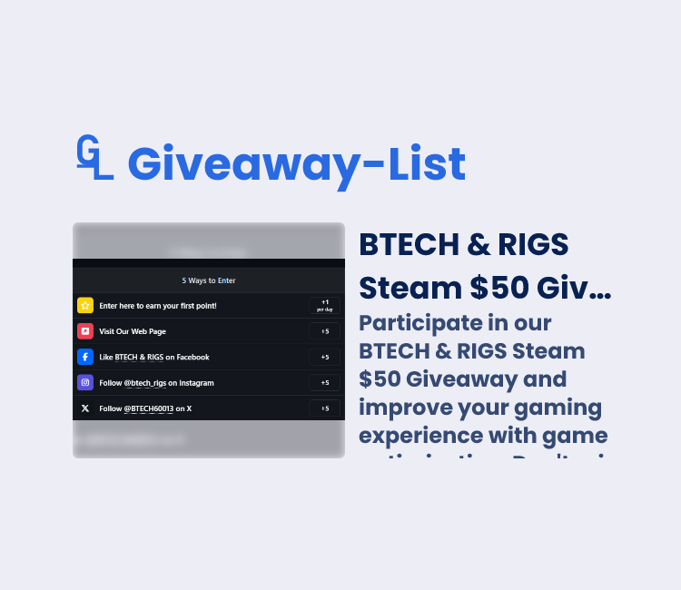 BTECH & RIGS Steam $50 Giveaway + game optimization - Gleam