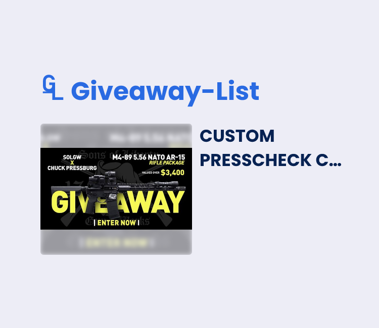 CUSTOM ‘PRESSCHECK CONSULTING’ M4-89 RIFLE PACKAGE - Gleam Giveaway