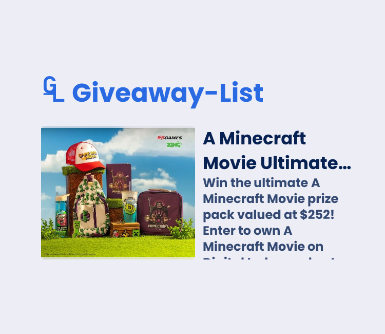 A Minecraft Movie – Ultimate Prize Pack Competition - Gleam Giveaway