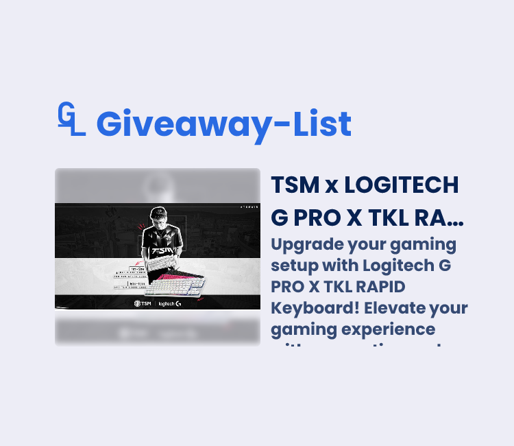 TSM x LOGITECH G PRO X TKL RAPID Keyboard Giveaway - Gleam