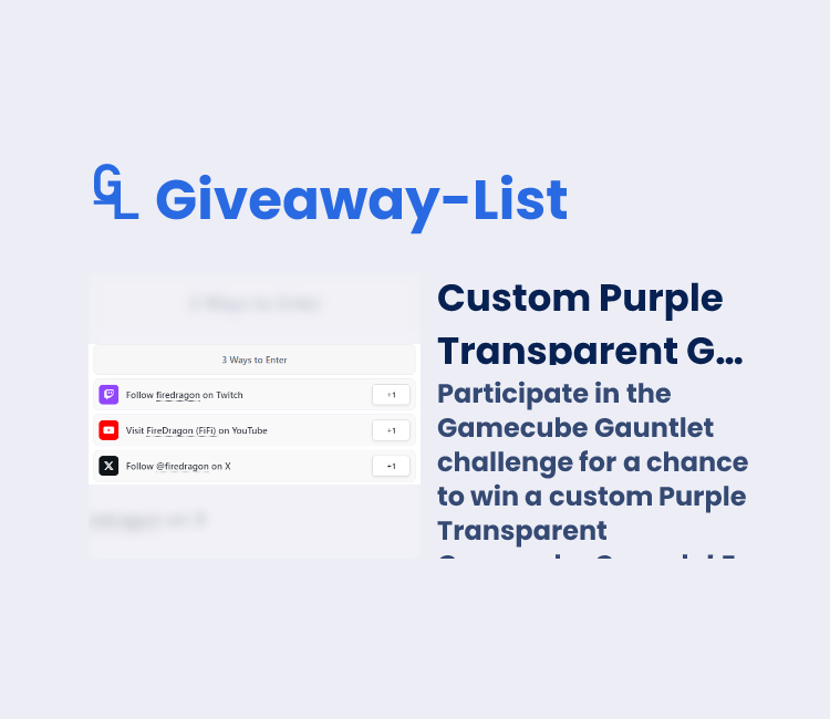 Custom Purple Transparent Gamecube Console - Gleam Giveaway