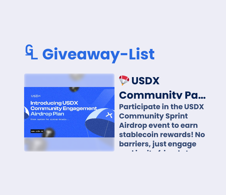 🪂 USDX Community Participation Airdrop Event Plan - Gleam Giveaway