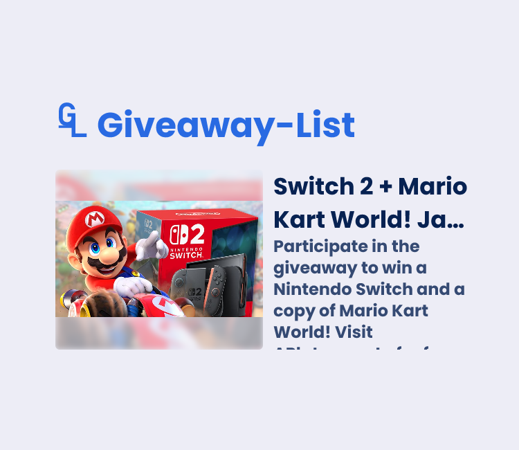 Switch 2 + Mario Kart World! January 2026 - Gleam Giveaway