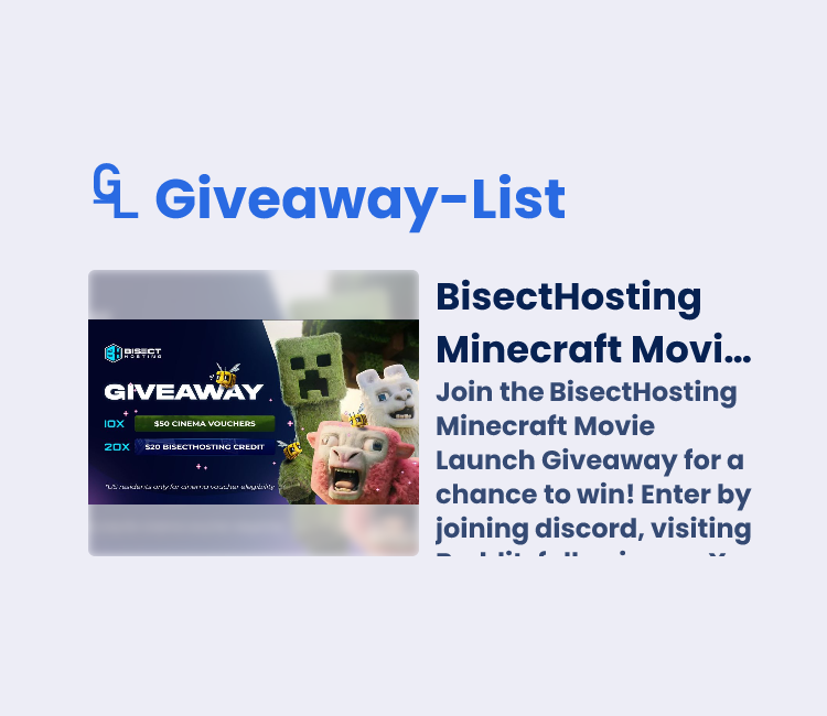 BisectHosting Minecraft Movie Launch Giveaway! - Gleam