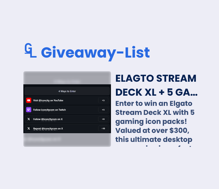 ELAGTO STREAM DECK XL + 5 GAMING ICON PACKS - Gleam Giveaway