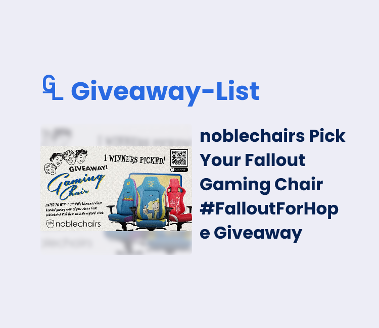 noblechairs Pick Your Fallout Gaming Chair #FalloutForHope Giveaway - Gleam