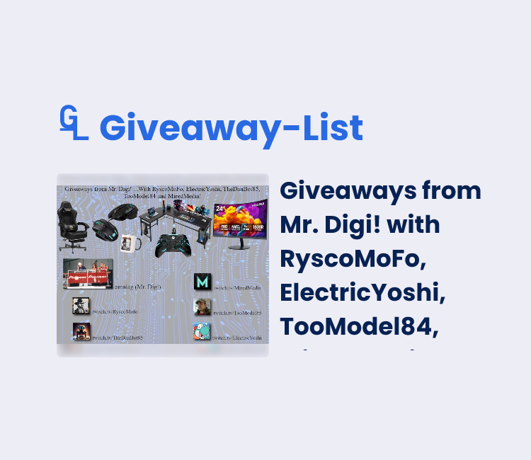 Giveaways from Mr. Digi! with RyscoMoFo, ElectricYoshi, TooModel84 ...