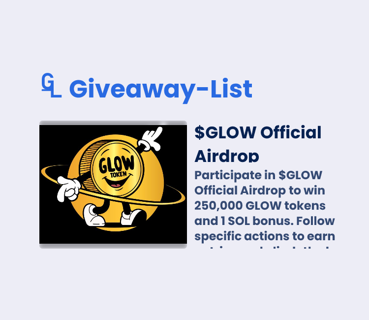 $GLOW Official Airdrop - Gleam Giveaway