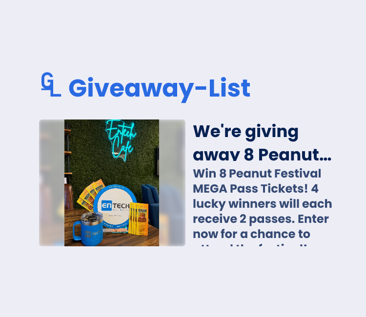 We're giving away 8 Peanut Festival MEGA Pass Tickets! - Gleam Giveaway