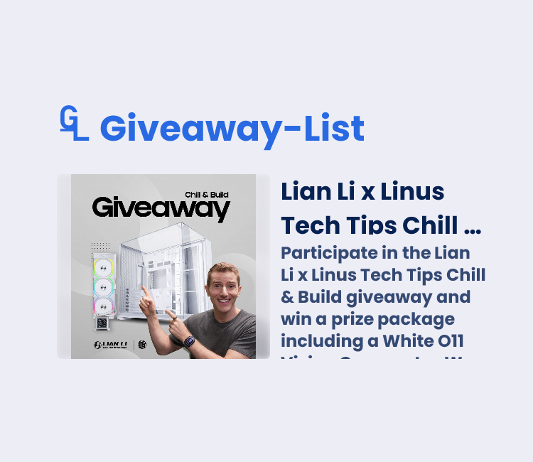 Lian Li x Linus Tech Tips Chill & Build - Gleam Giveaway