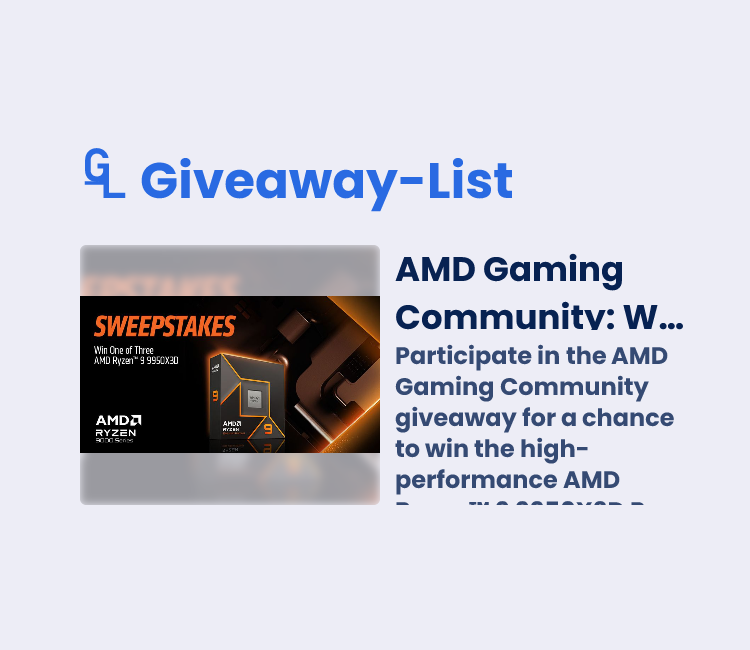 AMD Gaming Community: WIN AMD Ryzen™ 9 9950X3D Processor - Gleam Giveaway