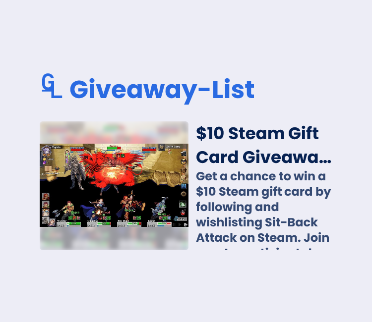 $10 Steam Gift Card Giveaway!! - Gleam