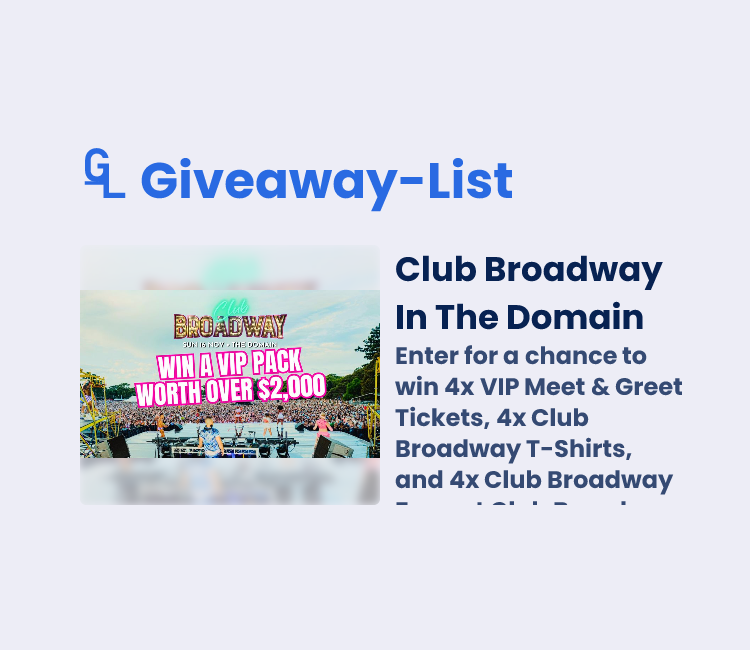 Club Broadway In The Domain - Gleam Giveaway