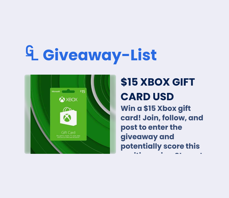 $15 XBOX GIFT CARD USD - Gleam Giveaway