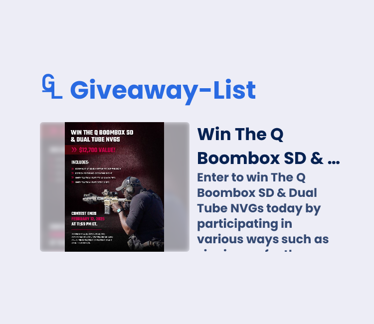 Win The Q Boombox SD & Dual Tube NVGs - Gleam Giveaway