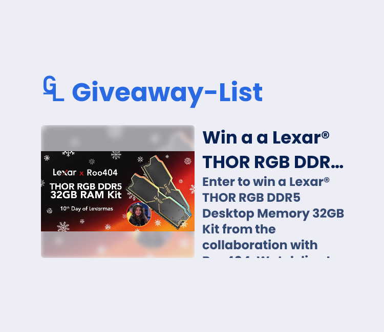 Win a a Lexar® THOR RGB DDR5 Desktop Memory 32GB Kit - Gleam Giveaway