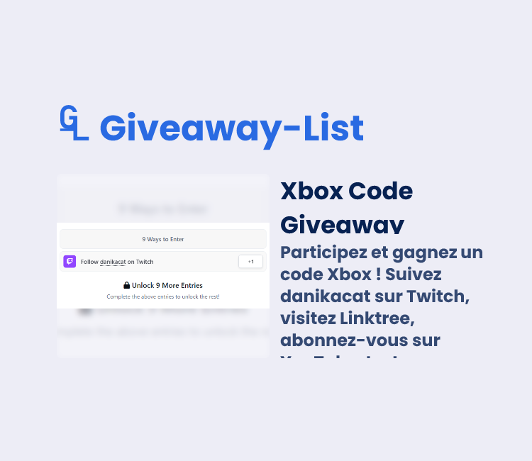 Xbox Code Giveaway - Gleam