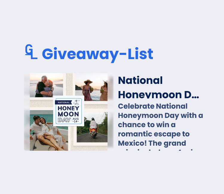 National Honeymoon Day - Gleam Giveaway