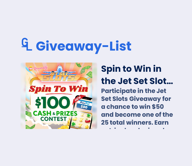Spin to Win in the Jet Set Slots Giveaway - Rewardify Games - Gleam