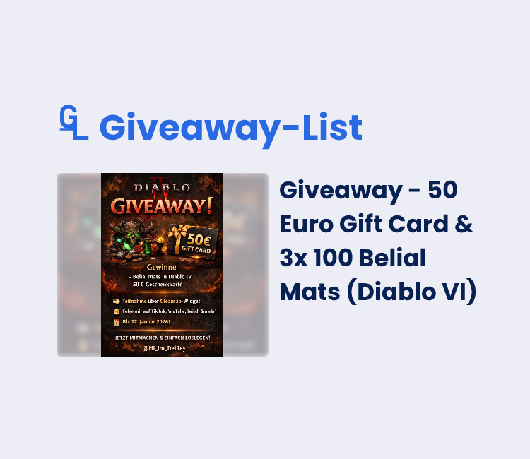 Giveaway - 50 Euro Gift Card & 3x 100 Belial Mats (Diablo VI) - Gleam