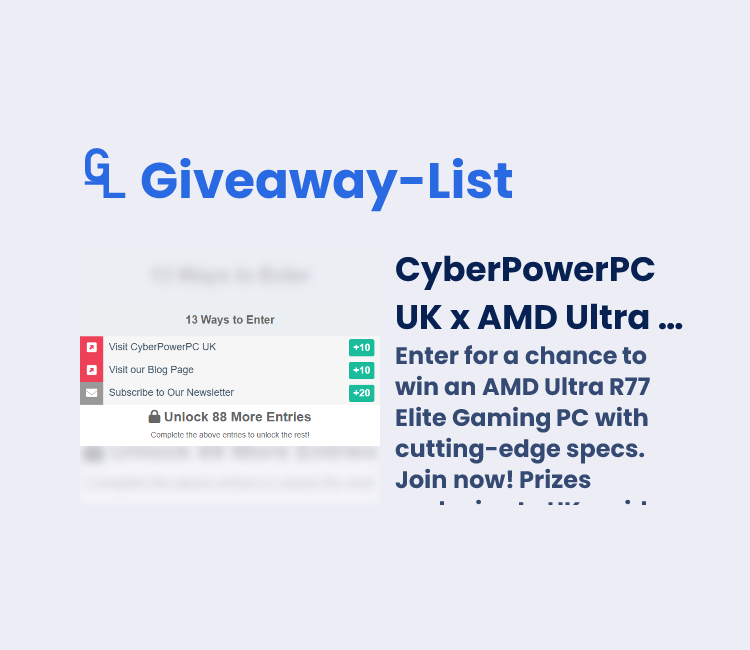 CyberPowerPC UK x AMD Ultra R77 Elite Gaming PC Giveaway - Gleam