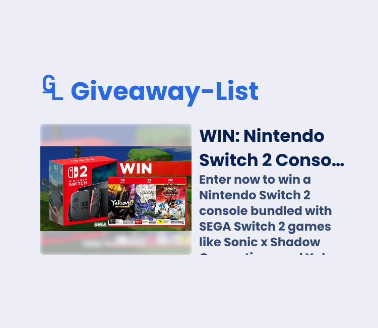 WIN: Nintendo Switch 2 Console + SEGA Switch 2 Game Packs - Gleam Giveaway