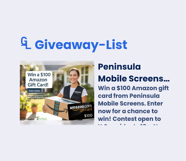 Peninsula Mobile Screens - $100 Amazon Gift Card Giveaway - Gleam