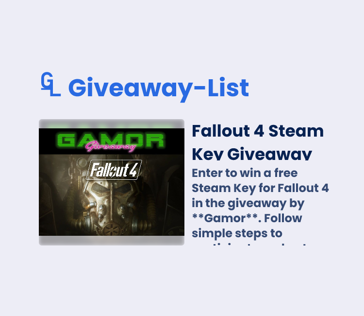 Fallout 4 Steam Key Giveaway - Gleam
