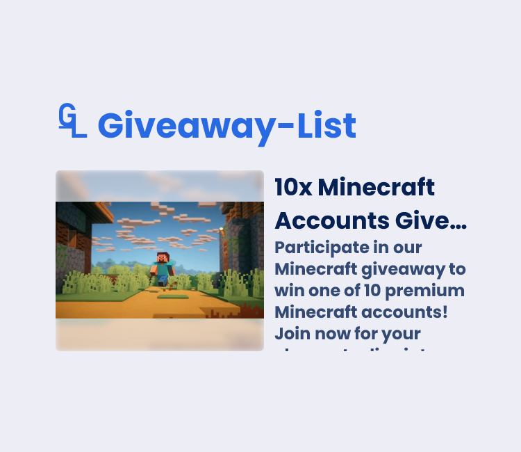 10x Minecraft Accounts Giveaway - Gleam
