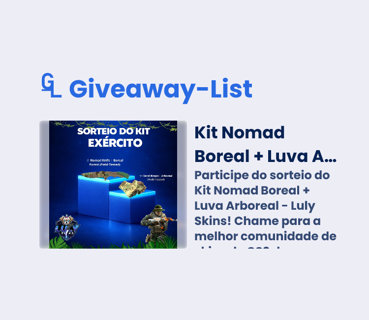 Kit Nomad Boreal + Luva Arboreal - Luly Skins - Gleam Giveaway