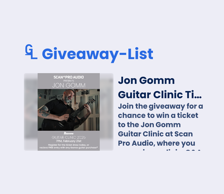 Jon Gomm Guitar Clinic Tickets Giveaway! - Gleam