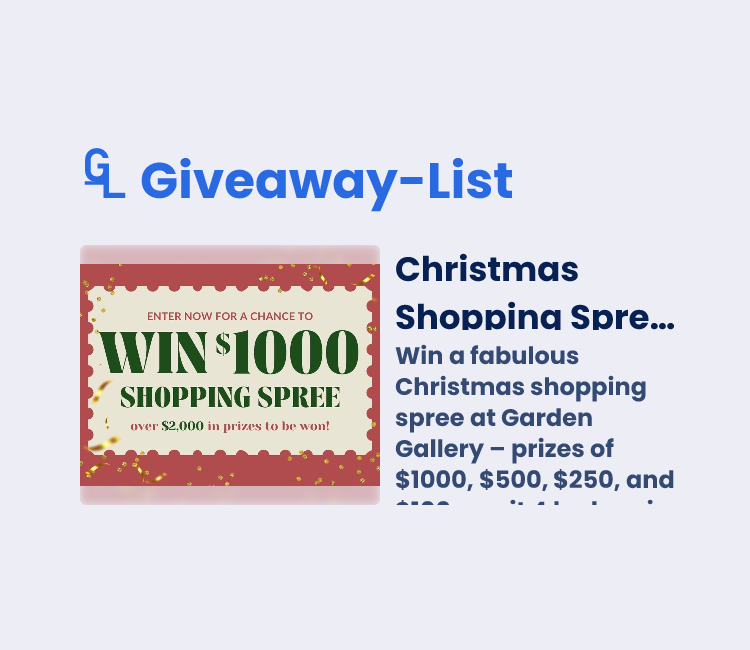 Christmas Shopping Spree Contest 2025 - Gleam Giveaway