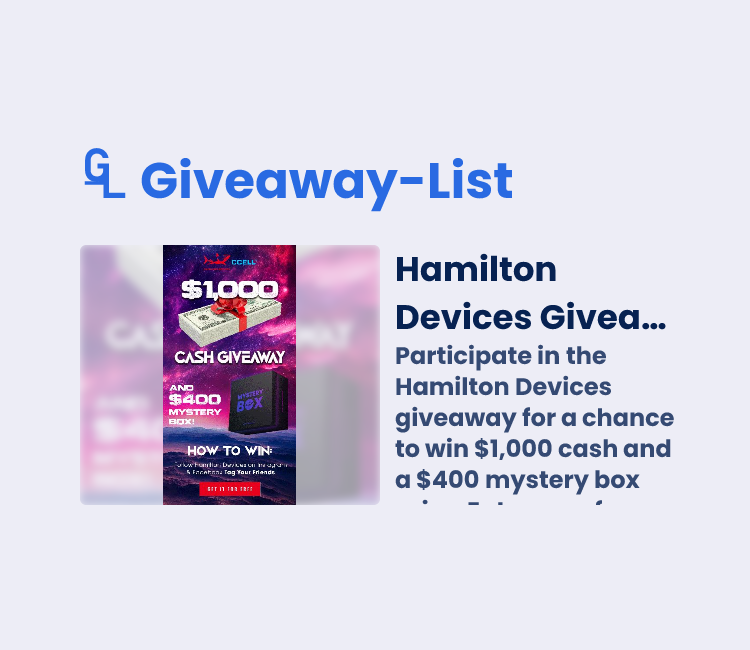 Hamilton Devices Giveaway 💰 $1,000 Cash + $400 Mystery Box! - Gleam