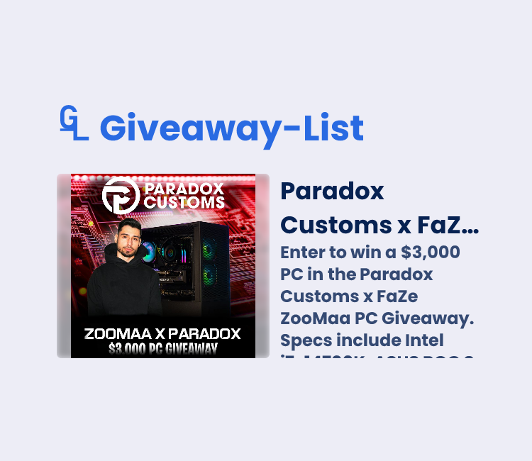 Paradox Customs x FaZe ZooMaa PC Giveaway - Gleam