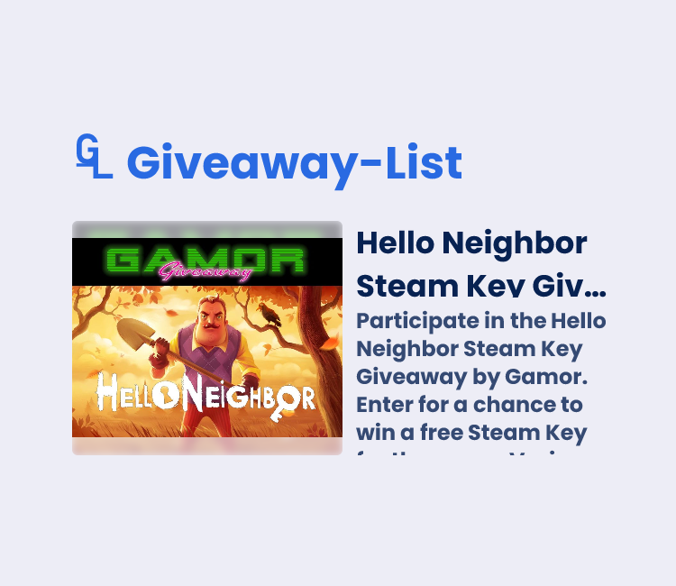 Hello Neighbor Steam Key Giveaway - Gleam