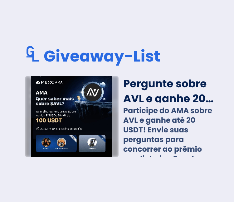 Pergunte sobre AVL e ganhe 20 USDT! - Gleam Giveaway